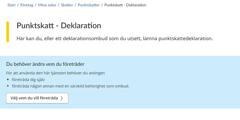 How to use the e-service Excise duty - return | Skatteverket